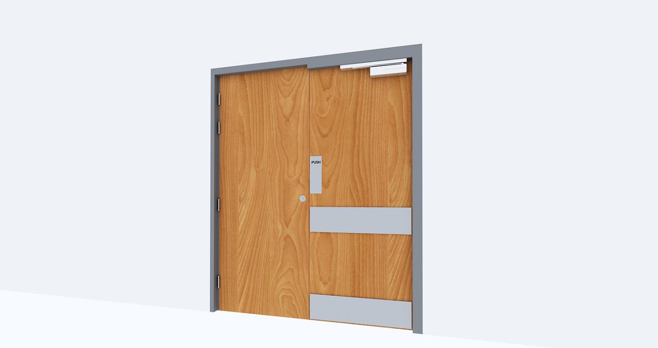 Steel Frame Wooden Doorset Double Egress Door- Double | ASSA ABLOY Steel Frame Wooden Doorset Double Egress Door- Double | ASSA ABLOY